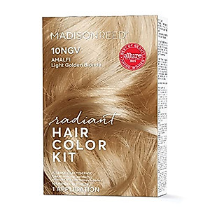 Madison Reed Radiant Hair Color Kit, Light Golden Blonde for Superior Gray Coverage, Ammonia-Free, 10NGV Amalfi Blonde, Permanent Hair Dye, Pack of 1