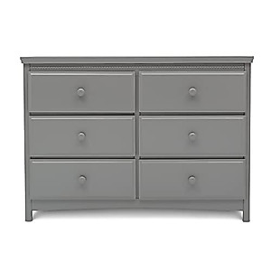 Delta Children Emerson 6 Drawer Dresser, Greenguard Gold Certified, Grey