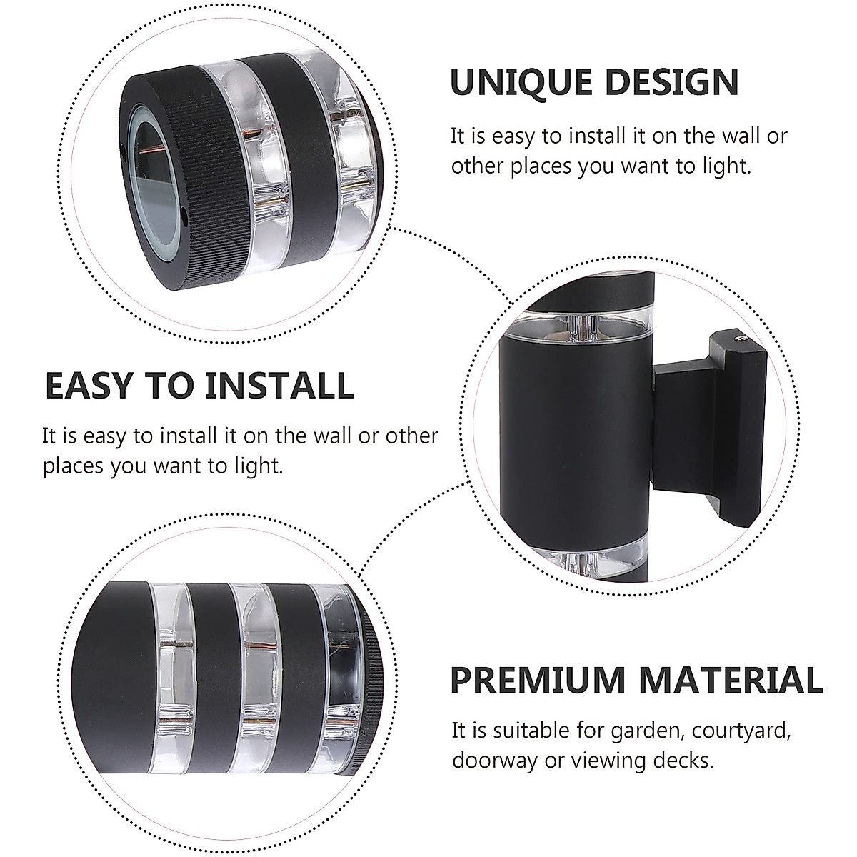 balacoo 1pc Outdoor Wall Light Villa Led Light Yard Led Light Led Corridor Light Yard Wall Lamp Garden Wall Light Double Head Wall Light Waterproof Courtyard Light Outdoor Light