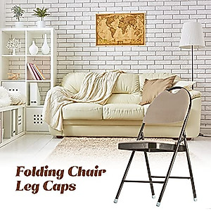 36 Pieces 7/8 Inch Folding Chair Leg Caps Heavy-Duty Plastic Chair End Caps Non-Marring Furniture Glides Round Hardwood Floor Protectors (Grey)