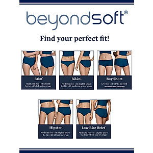 Fruit of the Loom Women's Beyondsoft Underwear, Super Soft Designed with Comfort in Mind, Available in Plus Size, Low Rise Brief-Modal-6 Pack-Colors May Vary, 7