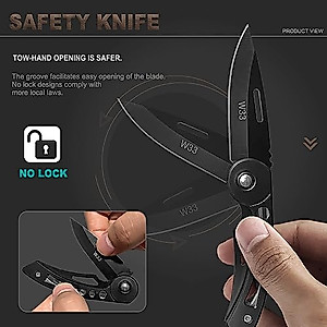 VIFUNCO EDC Folding Pocket Knife for Men, Small Keychain Knife with clip, Stainless Steel Key Knife/Box Cutter Knife for Women, Compact Pocket Knives for Outdoor Survival Camping, Gifts for Dad