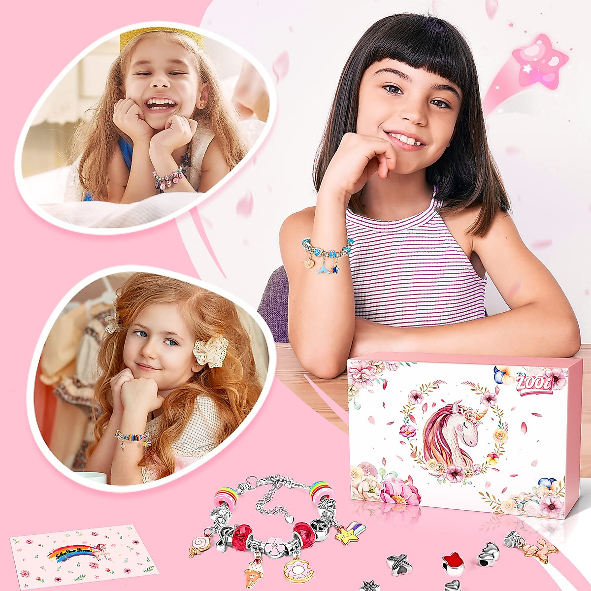 Bracelet Making Kit for Girls, Arts and Crafts for Kids Girls Ages 8-12, Girls Toys Age 6-8, Jewelry Making Kit, Gifts for 10 Year Old Girl