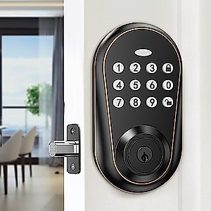 IRONZON Door Locks with Keypads Front Door Lock Deadbolt Lock Keyless Entry Door Lock with 3 Keys Auto Lock F150