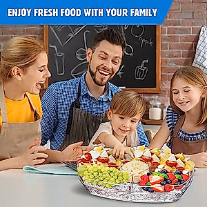 INNOVATIVE LIFE Fruit Trays for Serving for Party, 15 Inch Appetizer Serving Tray on Ice,Party Platters for Serving Food, Clear