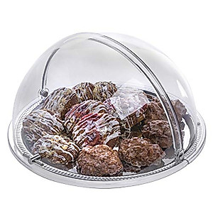 HUBERT Round Chafer Cover Polycarbonate Rolltop - 18 3/4 Dia x 9 1/2 H