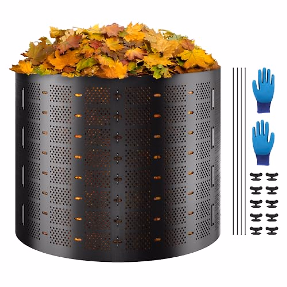 VEVOR Compost Bin 220 Gallon, Outdoor Expandable Composter, Easy to Setup & Large Capacity Composting Bin, Fast Creation of Fertile Soil