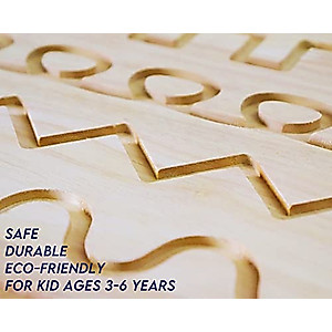 Reversible Prewriting/Shapes Tracing Board - Learning for Toddlers - Wooden Shapes - Shapes Tracing for Toddlers - Montessori Letters - Montessori Toys for 3 Year Old 4 5 6 - Preschool Classroom Toys