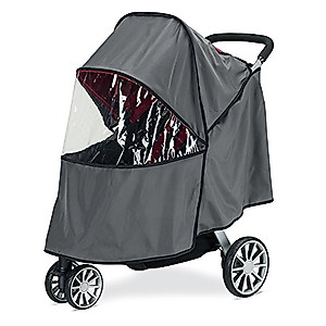 Britax B-Lively Stroller Wind and Rain Cover | Easy Install + Air Ventilation + Storage Pouch Included , Grey , 30x19x34 Inch (Pack of 1)