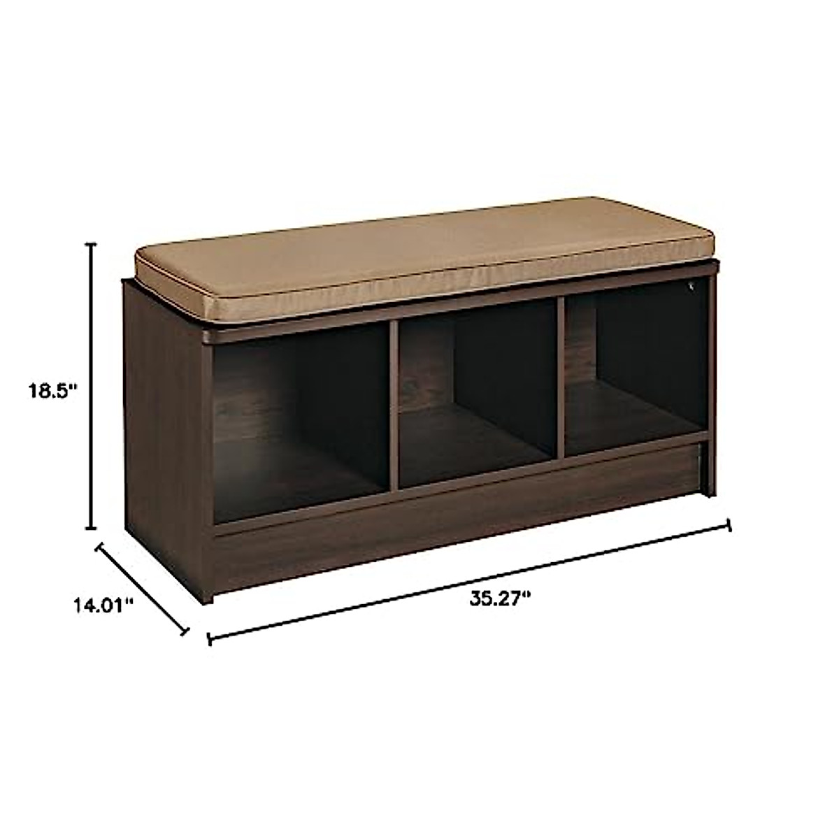 ClosetMaid 1570 Cubeicals 3-Cube Storage Bench, Espresso