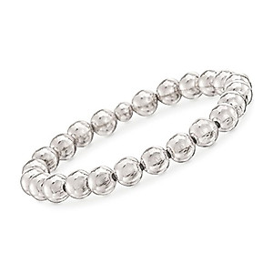 Ross-Simons Italian 8mm Sterling Silver Bead Stretch Bracelet. 7 inches