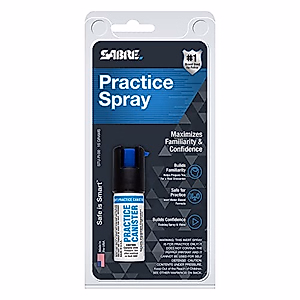 SABRE Practice Spray with Twist Lock, Inert Water-Based Formula, 10-Foot (3-Meter) Range, Helps to Build Confidence, Muscle Memory, and Familiarity