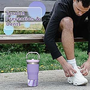 WUQID Protective Mixed Silicone Boot Sleeve 2PC Compatible with Stanley 20 30 40oz & Hydroflask 12oz-40oz Bottles/Tumbler Anti-Slip Bottom Sleeve Cover for All Bottles Bottom Width of 2.83-2.95in
