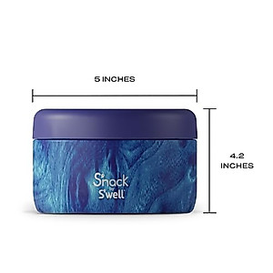 S'well S'nack Stainless Steel Food Container, 10 Oz, Azure Forest, Double-Layered Insulated Bowls, BPA-Free