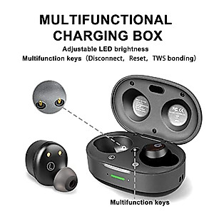 GUNING S2 Active Noise Cancelling Wireless Earbuds, Immersive Sound and Clear Call,in Ear Detection,Build in Mic,36H Playtime with Metal Smart Charging Case,IPX5 Waterproof Sport Black Headphones