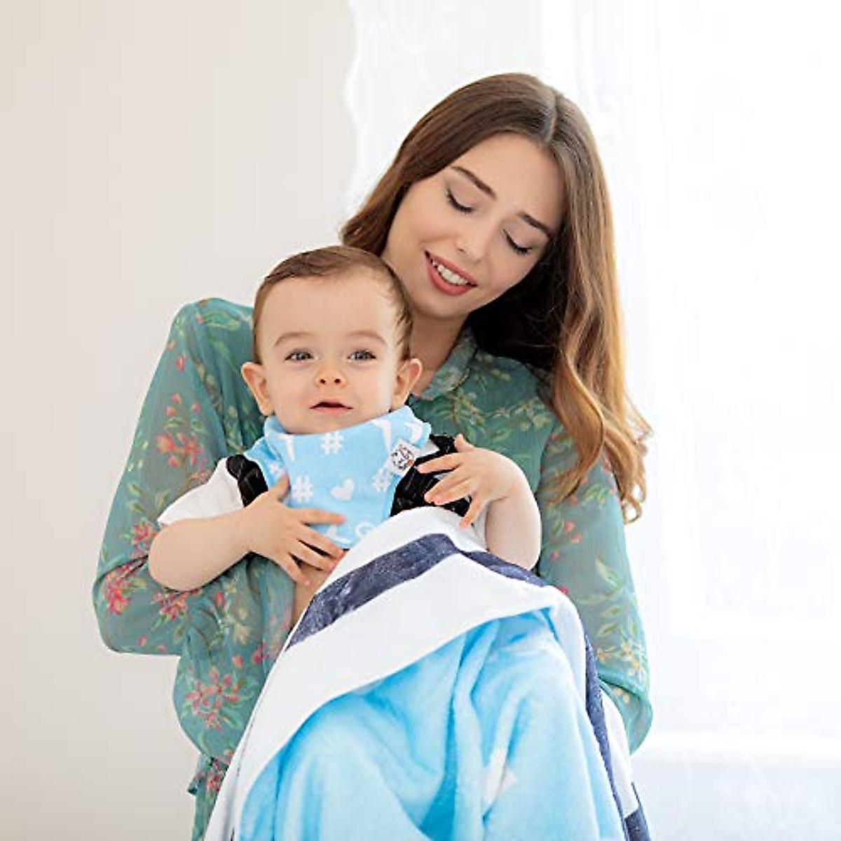 MeBlanky Baby Milestone Blanket-3X Fluffier Newborn Monthly Milestone Blanket-2in1-Swaddle ?n? Photo - 47?x47? Super Soft Fleece First Year Baby Blanket-Blue Photo Blanket for Baby Boys or Girls