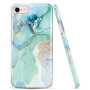 luolnh iPhone SE 2022 Case/iPhone SE 2020 Case,iPhone 7 8 Case,Marble Design,Shockproof Clear Bumper TPU Soft Case Rubber Silicone Skin Cover Case for iPhone 6 6s 7 8(Abstract Mint)