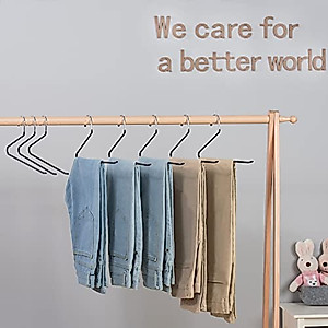 ELONG HOME Slack Pants Hangers, 30 Pack Open Ended Design Durable Anti-Rust Chrome Metal Hangers, Hangers Non Slip Rubber Coating, Slim & Space Saving Jeans Hanger for Easy-Slide Pants