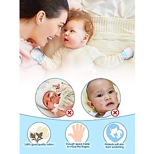 12 Pairs Newborn Baby Gloves 0-6 Months Infant Gloves Cotton Unisex Toddler No Scratch Mittens for Baby Boys and Girls (Fresh Style)