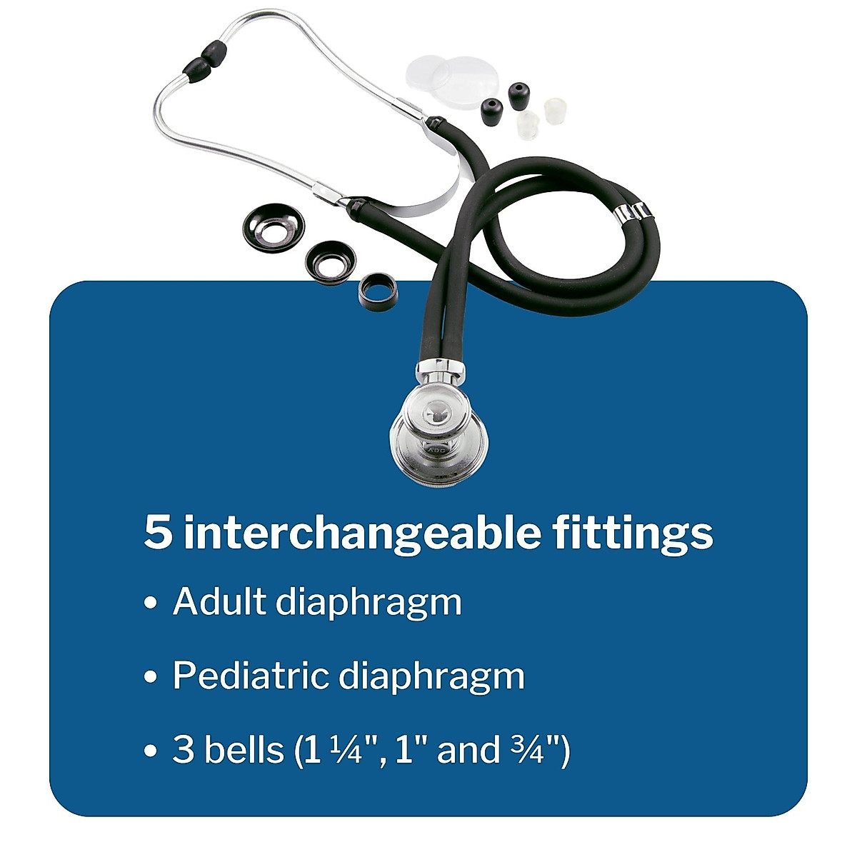 McKesson Sprague Rappaport Stethoscope, Double-Sided Chestpiece, Black, 16 in, 1 Count