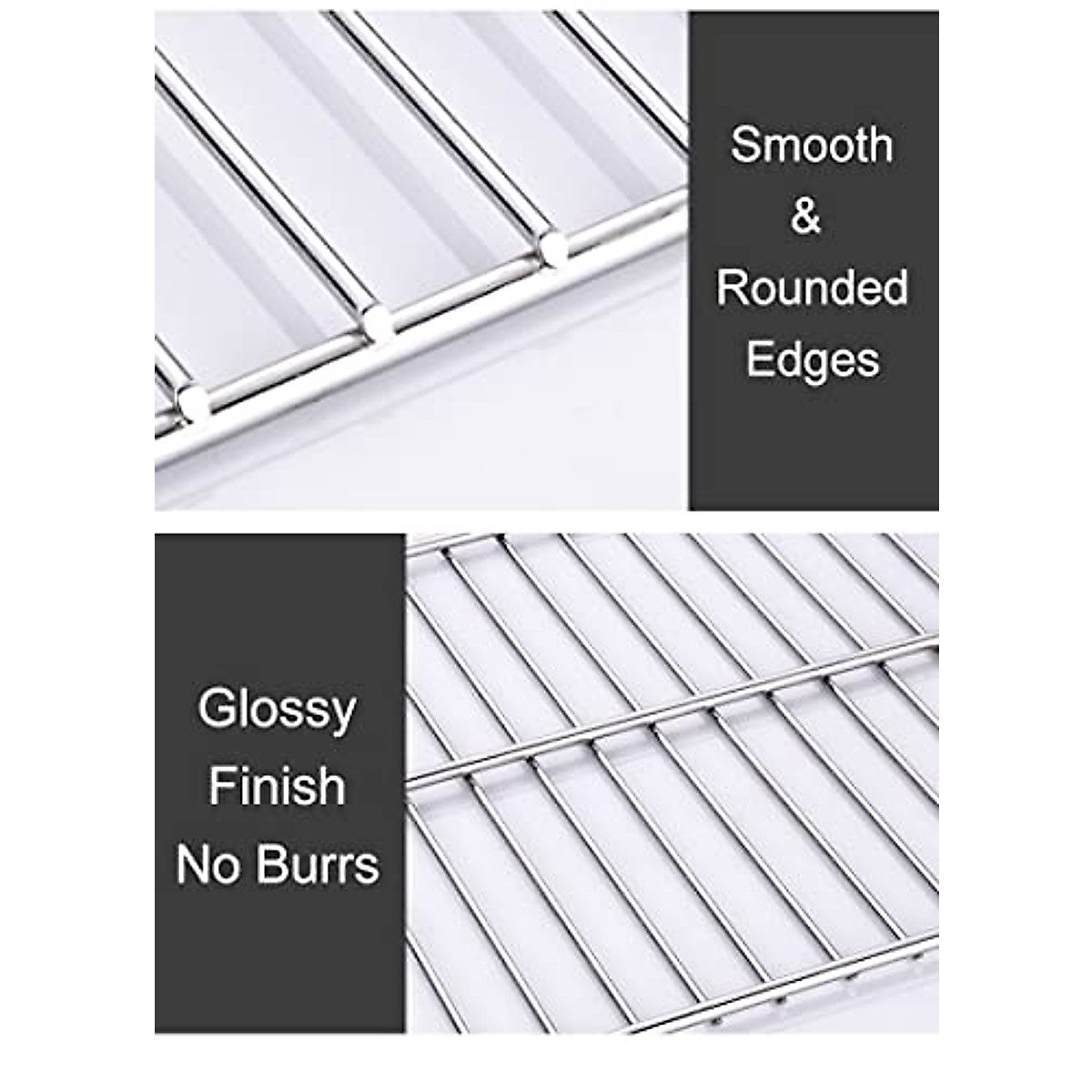 Elsjoy Set of 4 Barbeque Wire Mesh Net Grill Grid, 12 x 10 Stainless Steel Grill Grates BBQ Grill Racks, Replacement Smoker Wire Rack for Roasting, Cooling, Baking