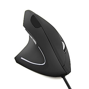 FLY WAY Left Handed Mouse,Ergonomic Vertical USB Wired Mouse 800/1200/1600 DPI Optical 6 Buttons Gaming Mice for PC Laptop Computer Desktop Mac (Left Hand)