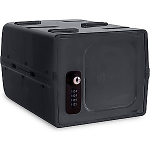 Urban August Dual Combination & Keyed Lockbox - Locking Storage Box - Multi-Purpose for Medication, Food and Electronics - All-Around Security - Made of Industrial-Grade Plastic - One Size (Graphite)