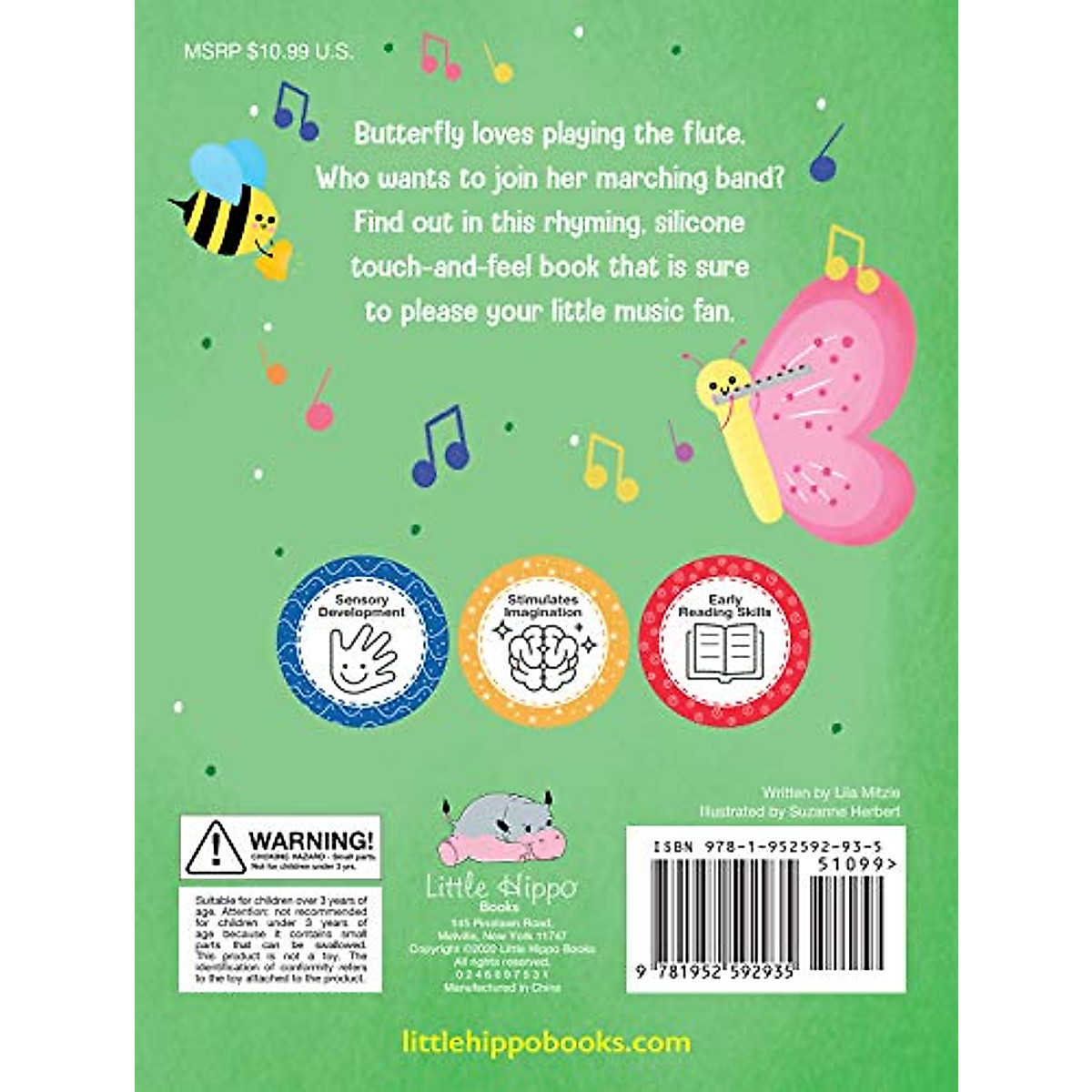 Butterfly's Marching Band - Silicone Touch and Feel Board Book - Sensory Board Book
