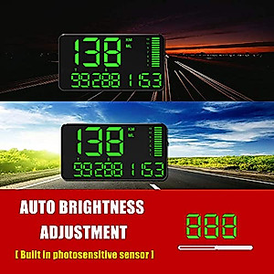 KingNeed Original Universal GPS Head Up Display Speedometer Odometer Car Digital Speed Display MPH Over Speeding Alarm Car Clock for All Vehicles C60/C60S/C80/C90 (C90)