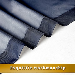 Aiyufeng Sheer Navy Blue Curtains 84 inch Length 2 Panels Set, Airy Soft-Touching Rod Pocket Voile Drapes for Living Room/Bedroom, Each 40W x 84L