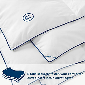 Bedsure Feather Down Comforter King Size - All Season Down Duvet Insert King, Luxurious Hotel Bedding, Feather Down Comforter, Noiseless Down Duvet with 8 Tabs (106"x90", White)