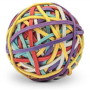 Mikily's 5 Colors Rubber Bands Ball for 0.33lb Office Supplies RubberBands