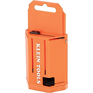 Klein Tools 44125 Utility Knife Blade Dispenser with 50 Triple Ground Replacement Blades for Long-Lasting Sharpness
