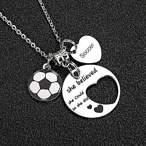 FYXYZ Soccer Necklace Soccer gifts for Women Sports Fan Jewelry Gift for Soccer Player