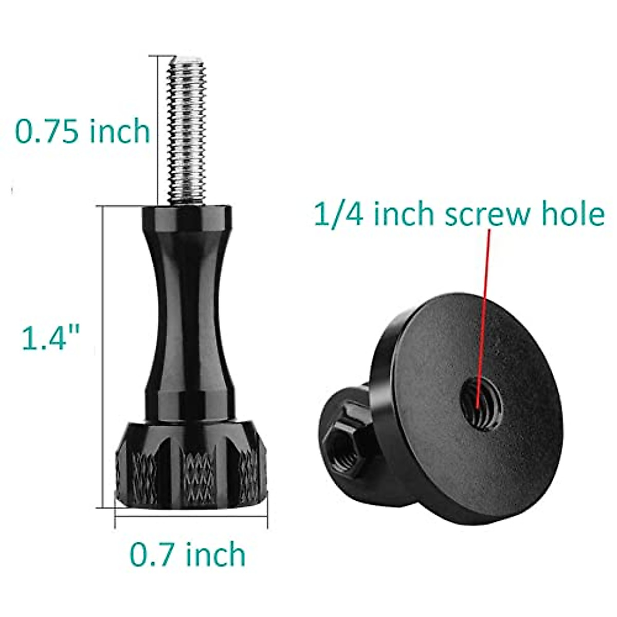 VIZEMO 2 Pack Aluminum Tripod Monopod Mount with Aluminum Thumbscrew Threaded,Mount Adapter Tripod Mount for Gopro Hero 11,10, 9, 8, 1/4 Tripod Adapter for Gopro and DJI OSMO Insta 360 Action Camera