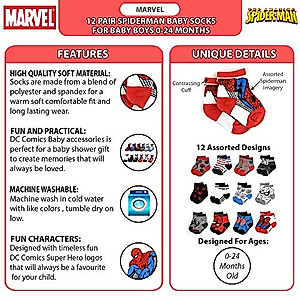 Marvel’s Spider-Man Baby Boys 12 Pack Sock Set (Newborn/Infant) 6-12 months