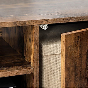 Zanzio ZA-LTV08BX 43.4" W Farmhouse TV Stand, Brown