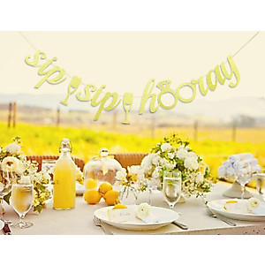 Sip Sip Hooray Bachelorette Party Banner - Cheap Wedding Bridal Shower Decor Mimosa Bar Bubbly Bar Champagne Engagement Party . Decors Supplies Props