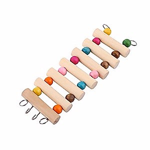 SALUTUYA Wooden Pet Ladder, Hamster Ladder Bridge Steps, Small Animals Rainbow Climbing Swing for Dwarf Syrian Mice Mouse Gerbils