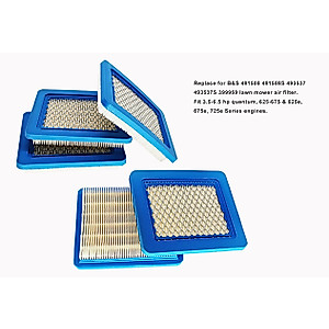ZLKSKER 5pcs 491588S Lawn Mower Air Filter Replacement for B&S 491588 399959, Air Cleaner
