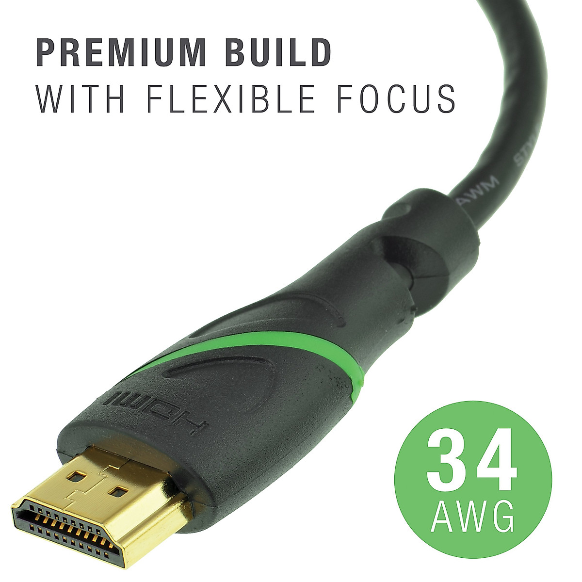 Mediabridge™ Flex Series HDMI Cable (3 Feet) Supports 4K@50/60Hz, High Speed, Hand-Tested, HDMI 2.0 Ready - UHD, 18Gbps, Audio Return Channel
