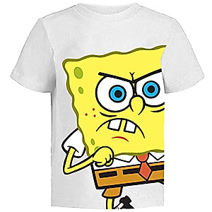 Nickelodeon Spongebob Square Pants Shirts for Boys (3-Pack) KidsGraphic Tshirt for Toddler & Up - 10 Wh/Bk/YEL SS