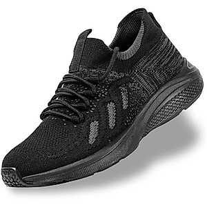 VFGNP Running Shoes Womens, Sneakers for Women, Slip On Walking Tennis Shoe Black 8