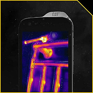 CAT Phone S61 FLIR Thermal Camera, Laser Distance Measure, Air Quality Monitor, IP69 Waterproof & Military MIL SPEC 810G Certified , 4+64GB Dual SIM Factory Unlocked 4G LTE