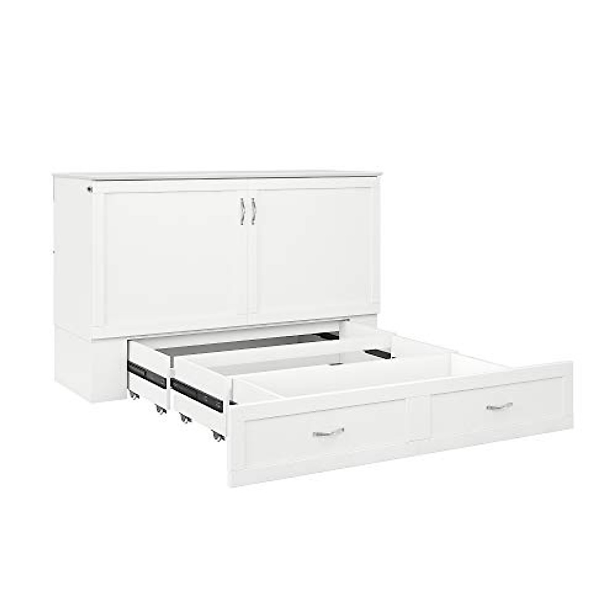 AFI Hamilton Murphy Bed Chest with Charging Station, Queen, White