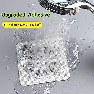 Disposable Shower Drain Hair Catcher Mesh Stickers, Floor Drain Sticker, Disposable Drain Hair Catcher, Bathroom, Laundry, Bathtub, Kitchen, Sink, for Human and pet Hair (50pcs)