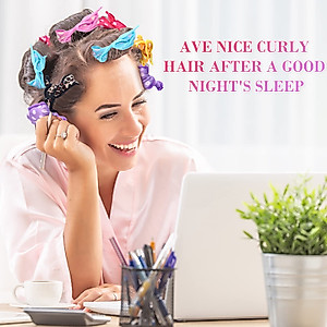 Giegxin 64 Pcs Heatless Soft Hair Rollers Sponge Sleep Hair Rollers Soft Overnight Hair Curlers Foam Pillow Curlers DIY Night Hair Rollers for Flexible Hair Curling Supplies, Polka Dot, Leopard