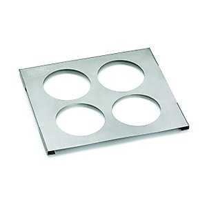 TableCraft Products T4 6.25" x 7" 4 Hole Bottle Holder, Stainless Steel Template