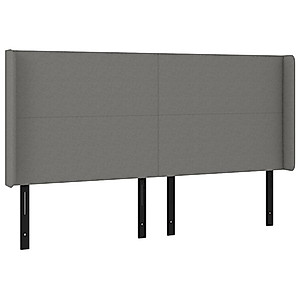 Penau Headboard with Ears Dark Gray 64.2"x6.3"x46.5"/50.4" Fabric Transform Your Bedroom Aesthetic Refined Elegance for Every Bedroom
