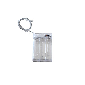 LAMPVPATH (Pack of 4) 3 AA Battery Holder with Switch, 4.5V Battery Holder with Switch, 3X 1.5V AA Battery Holder with Leads and Switch - Transparent